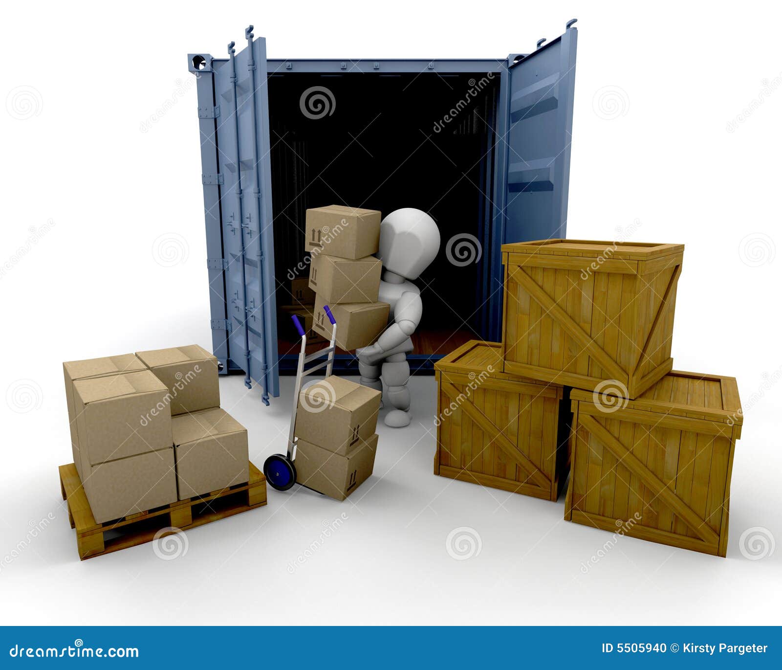 Unloading boxes stock illustration. Illustration of import - 5505940