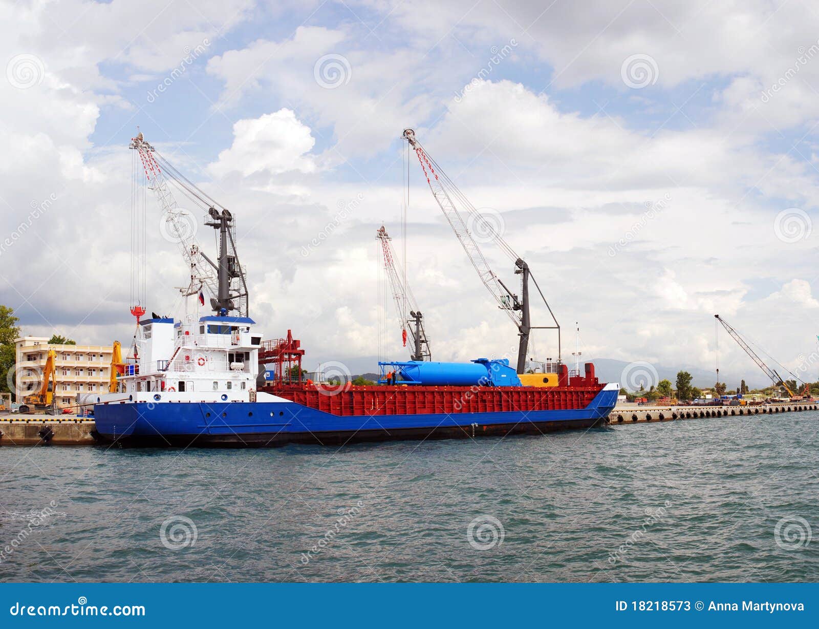 Unloading of Bulky Cargo from the Deck of Cargo Sh Stock Image - Image ...