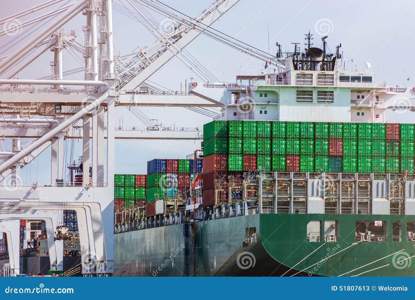 Unloading Cargo Ship stock image. Image of logistic, loading - 51807613