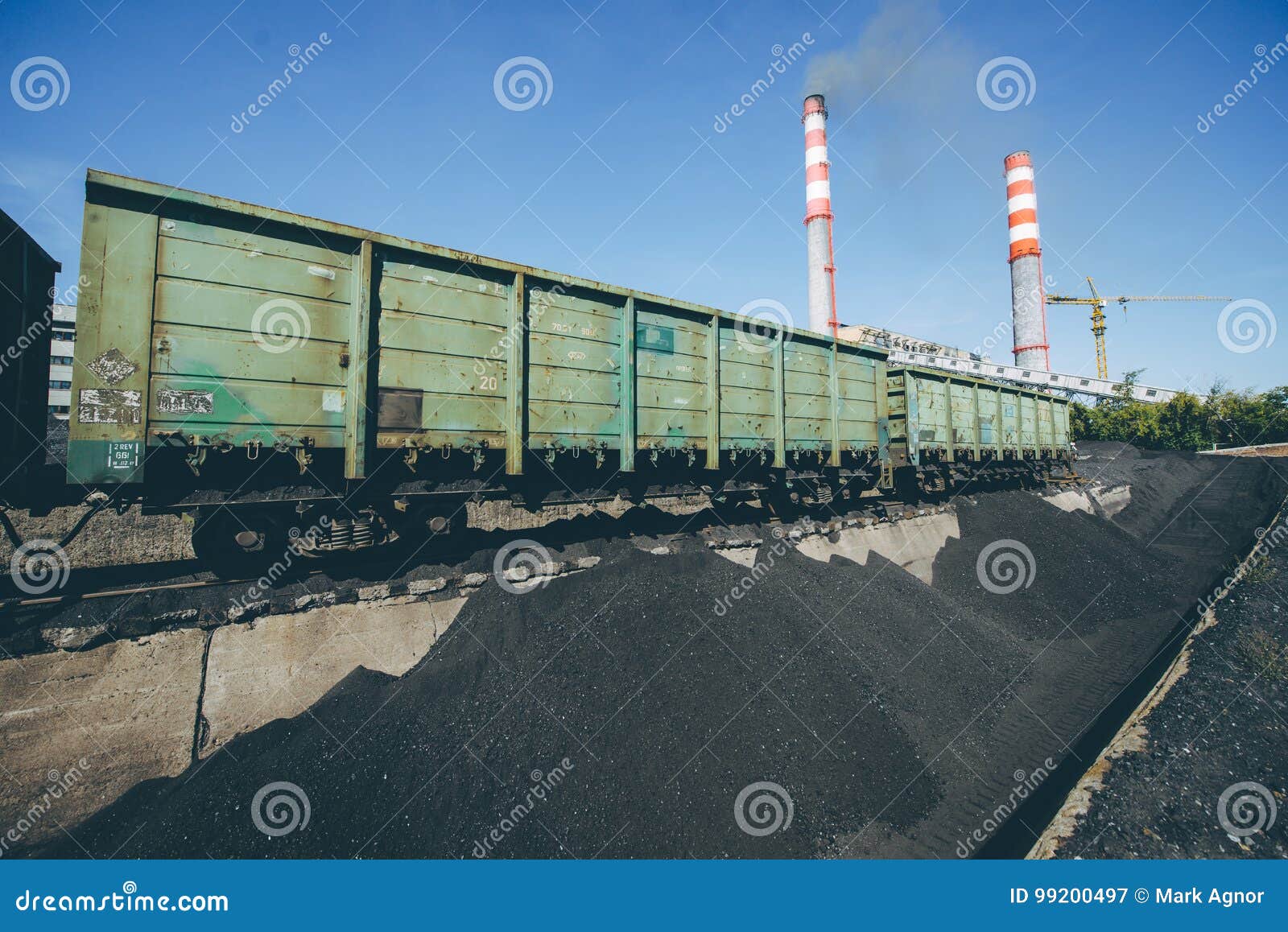 Unloading Coal at Power Plant Stock Image - Image of equipment, railway ...