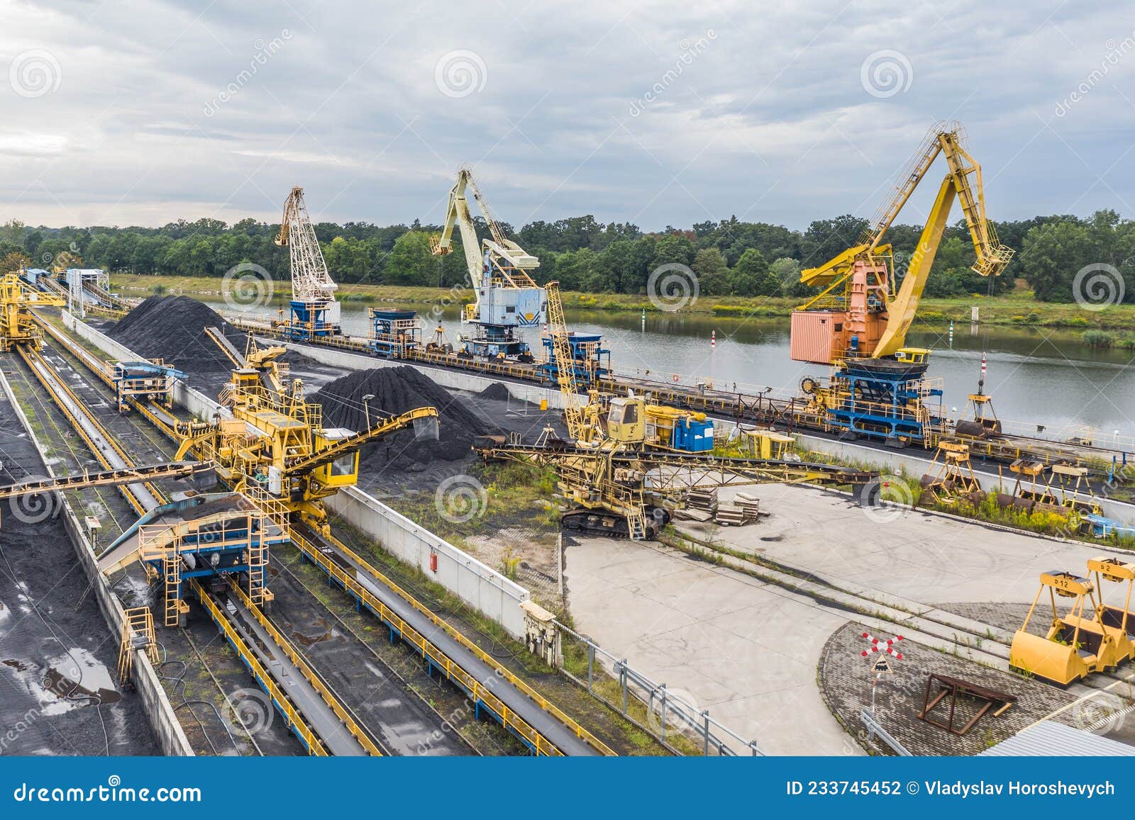 Unloading Of Coal From Railway Wagons. Royalty-Free Stock Photo ...