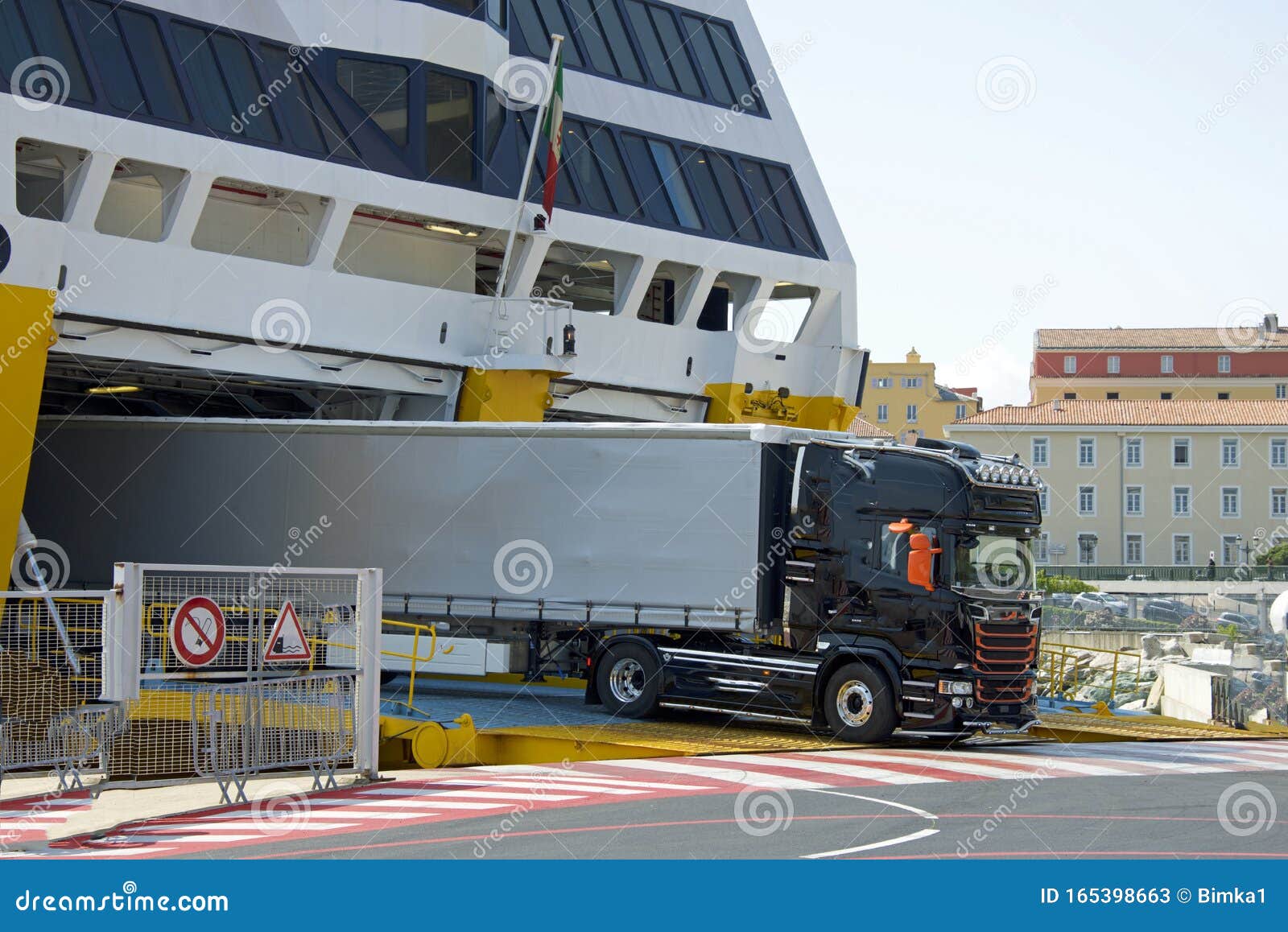Unloading Passengers and Vehicles from Ferry Boat Corsica Express Stock ...