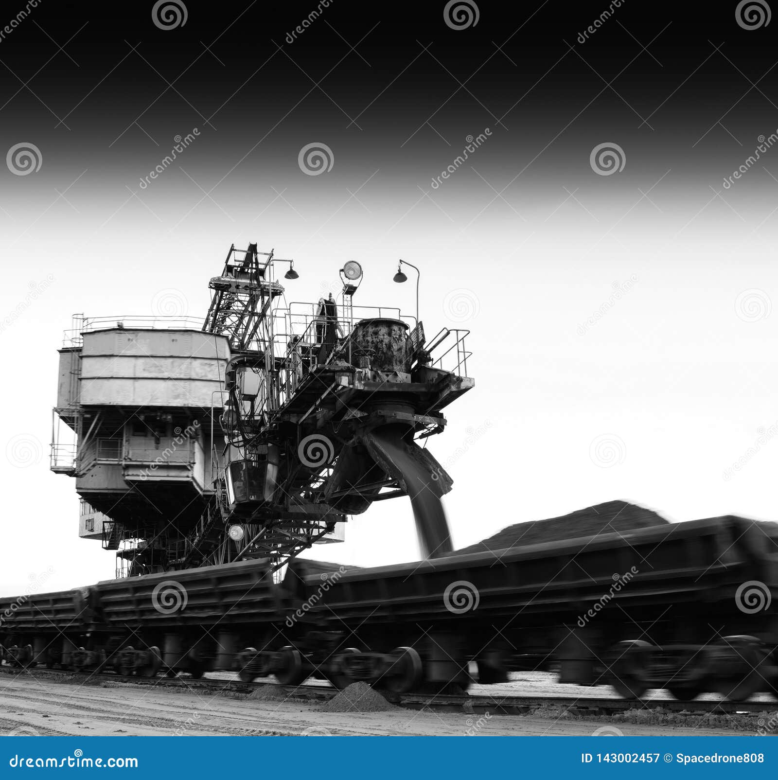 Unloading Sand From Mining Machine Background Stock Image - Image of ...
