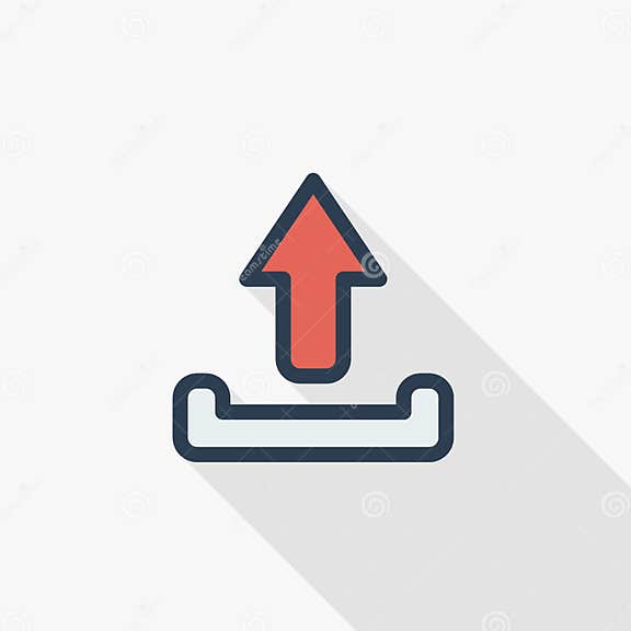 Unloading Shipment Thin Line Flat Color Icon. Linear Vector Symbol ...