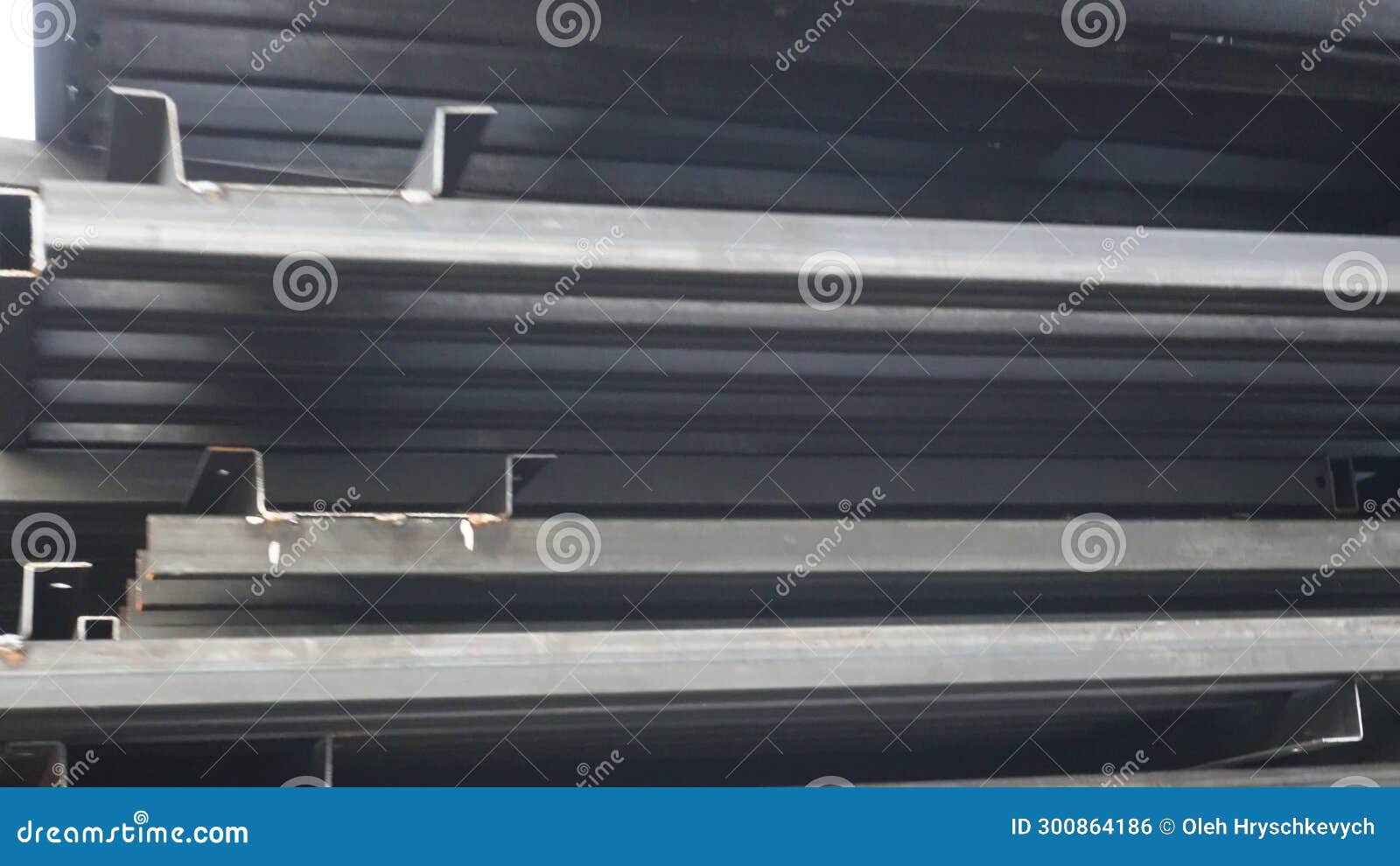 Unloading a Steel Structure Using a Pneumatic Forklift. Stock Footage ...