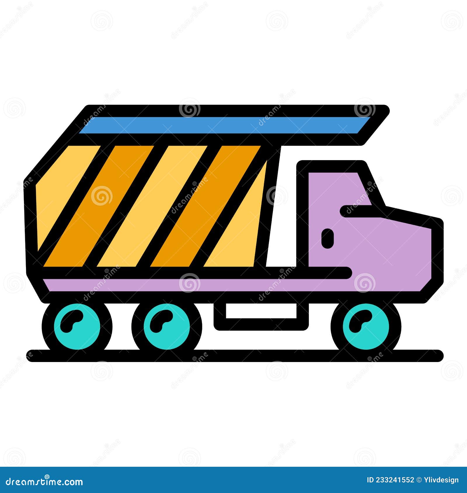 Unloading Tipper Icon Color Outline Vector Stock Vector - Illustration ...