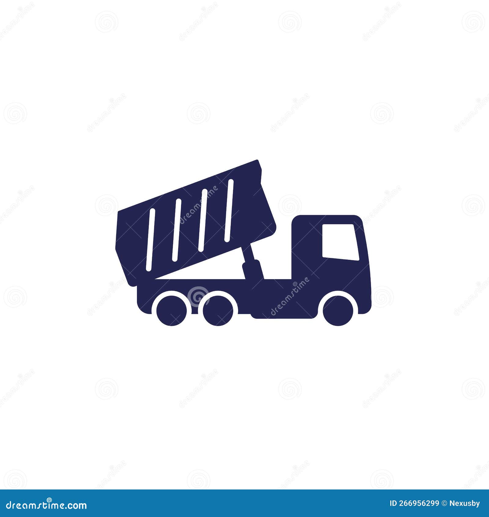 Unloading Tipper Truck Icon on White Stock Vector - Illustration of ...