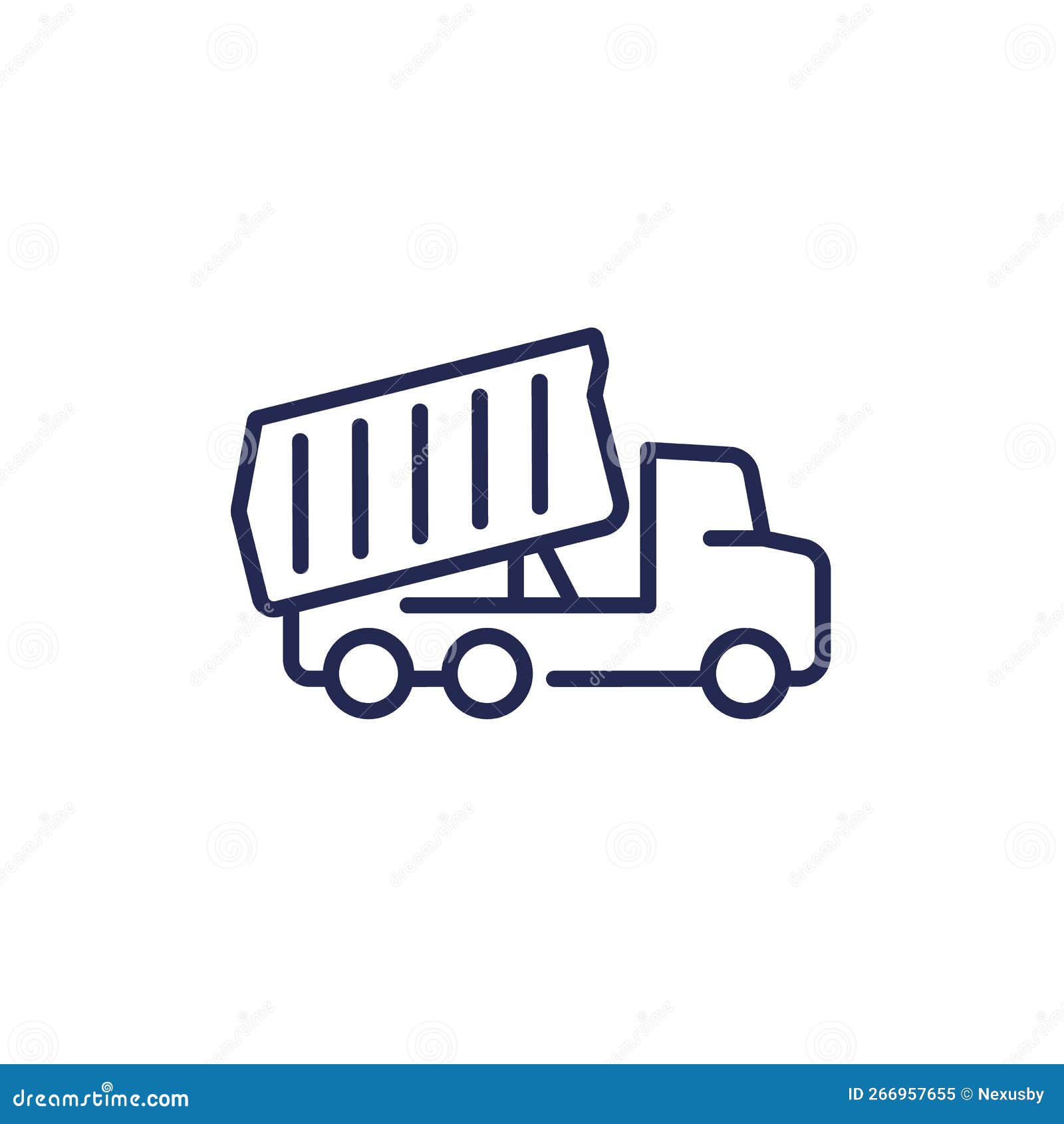 Unloading Tipper Truck Line Icon Stock Vector - Illustration of trailer ...