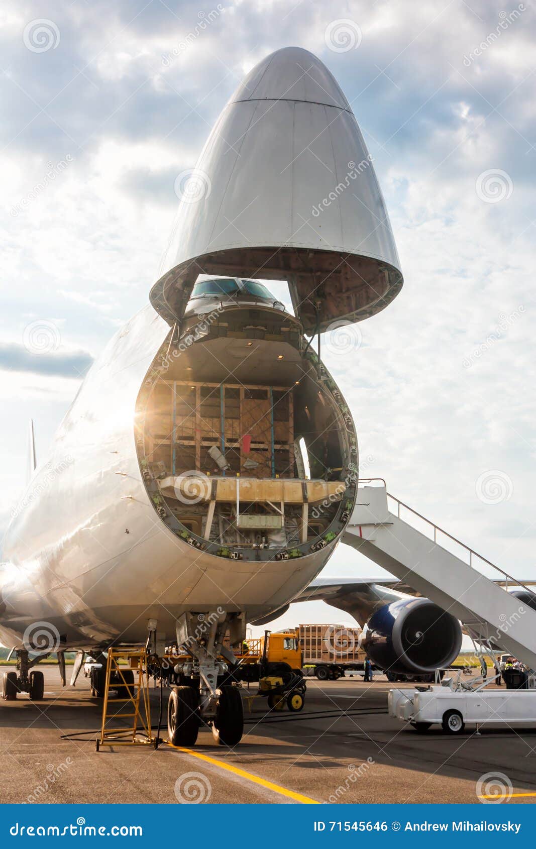 Unloading Widebody Cargo Aircraft Stock Photo - Image of airline ...