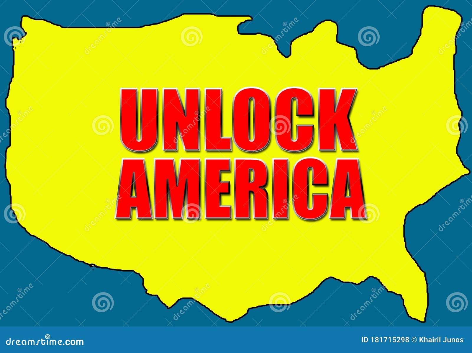 Unlock America Due To Coronavirus Total Lockdown Stock Vector ...