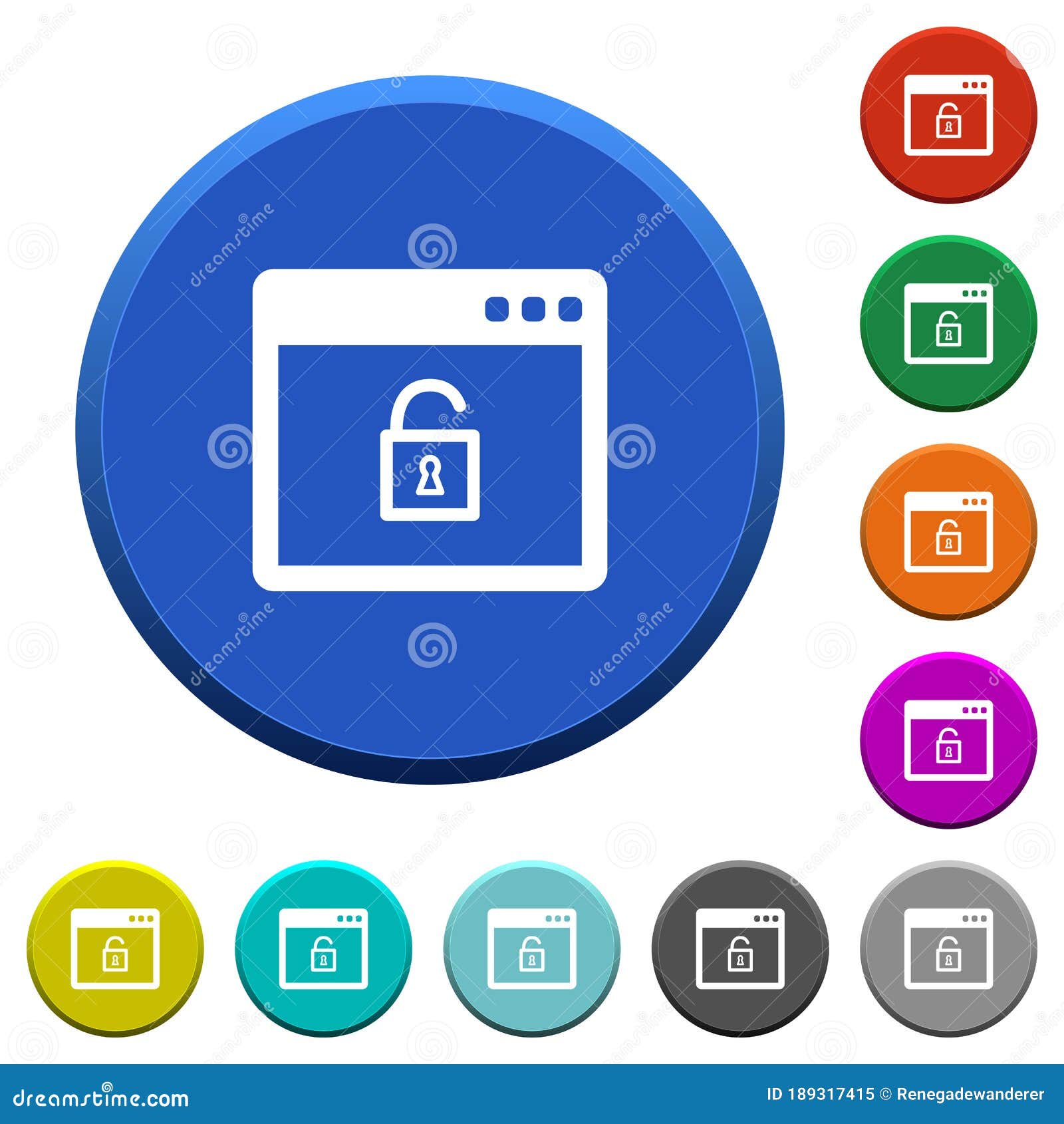 Unlock Application Beveled Buttons Stock Vector - Illustration of ...