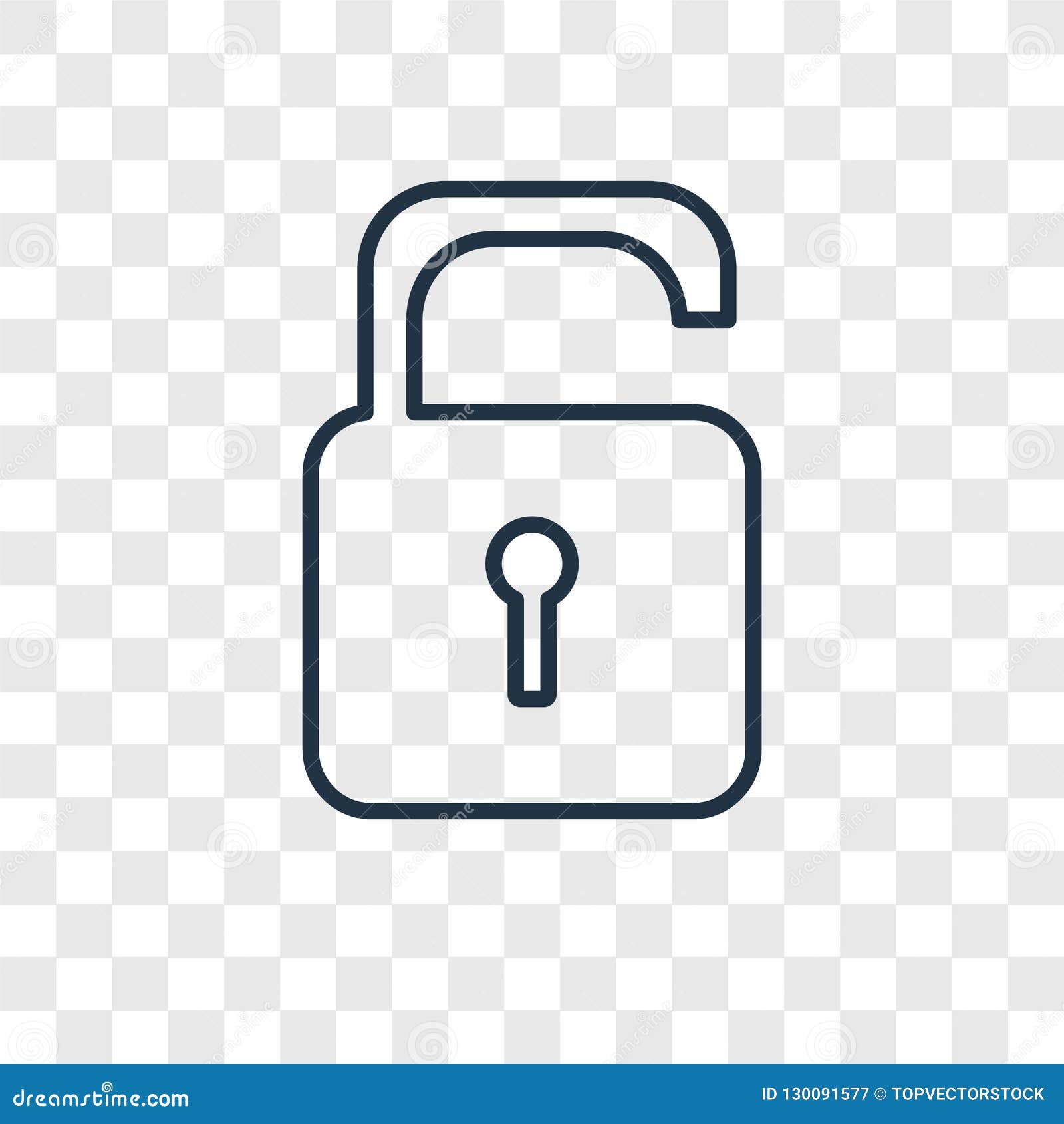 Unlock Concept Vector Linear Icon Isolated on Transparent Background ...