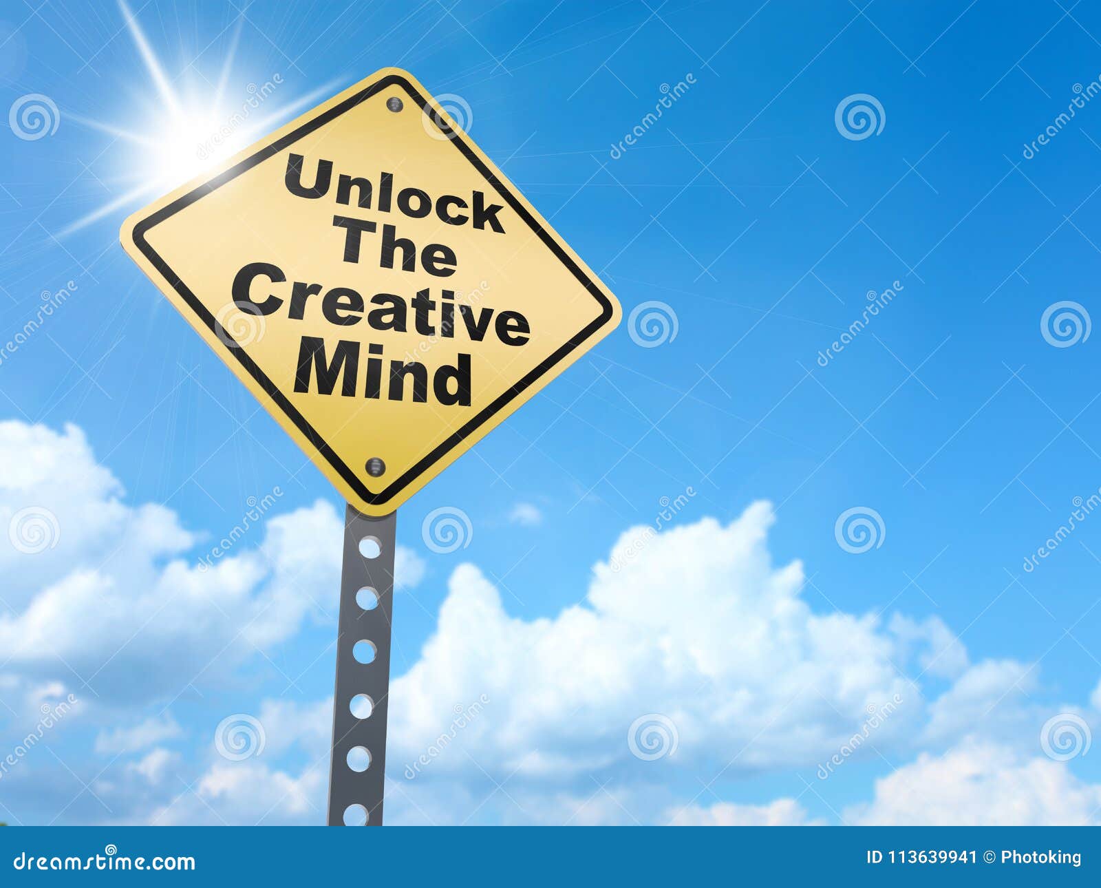 Unlock the Creative Mind Sign Stock Illustration - Illustration of ...