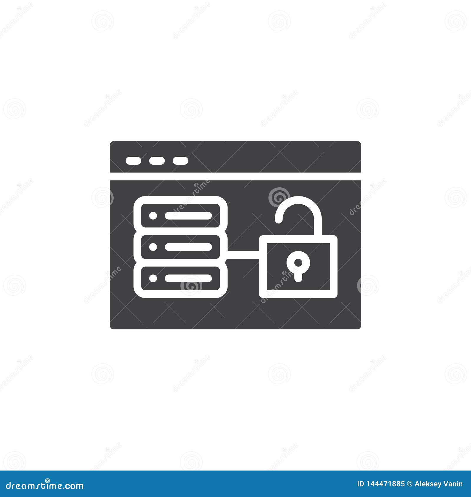 Unlock Database Hosting Vector Icon Stock Vector - Illustration of ...
