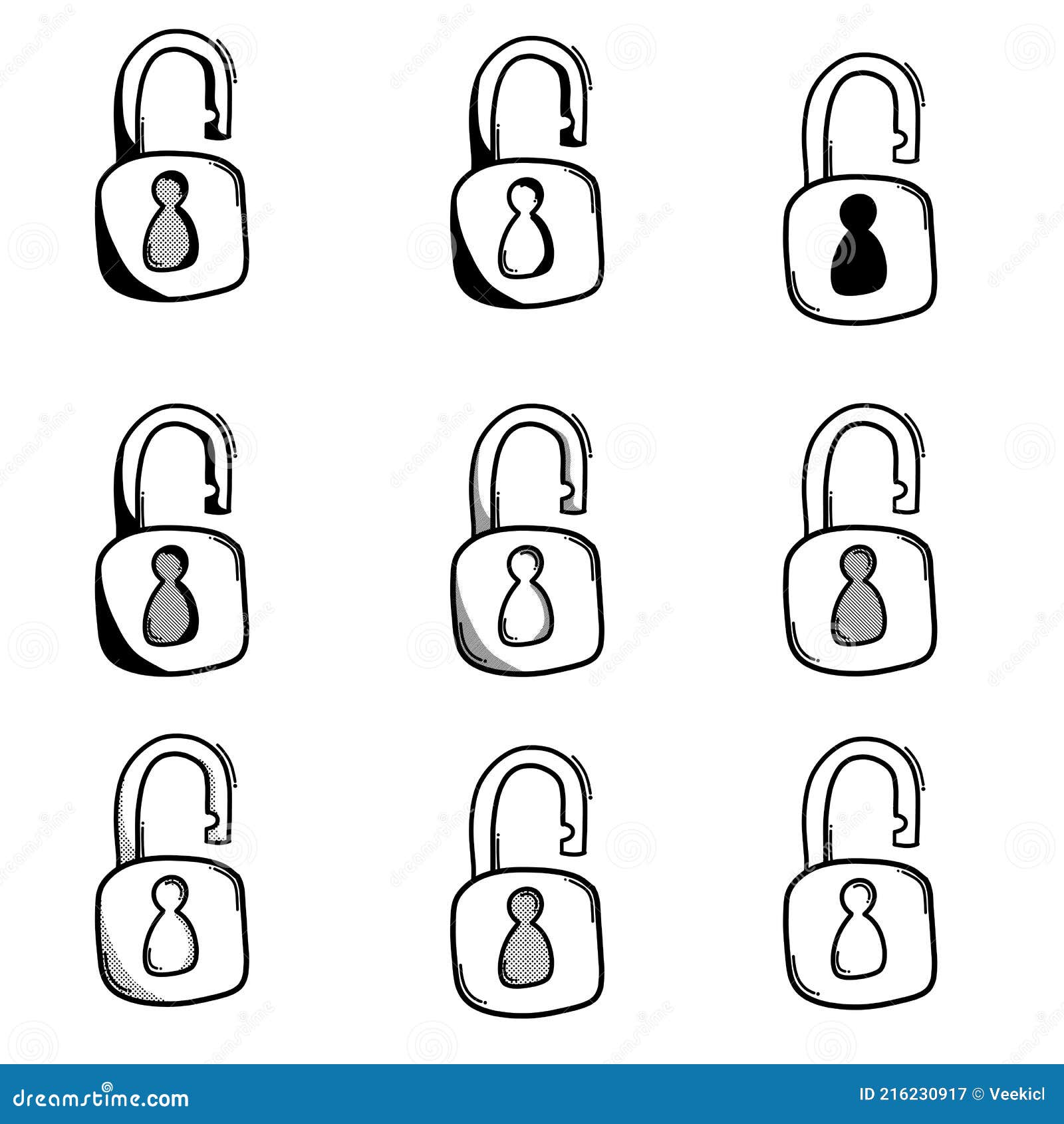 Unlock Doodle Vector Icon. Drawing Sketch Illustration Hand Drawn Line ...