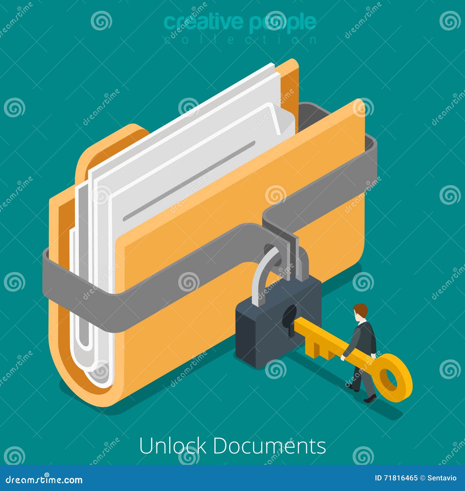Unlock Folder Secure Data File Document Lock Key Flat Vector 3d Stock ... Unlock Folder Secure Data File Document Lock Key Flat Vector 3d Stock ...