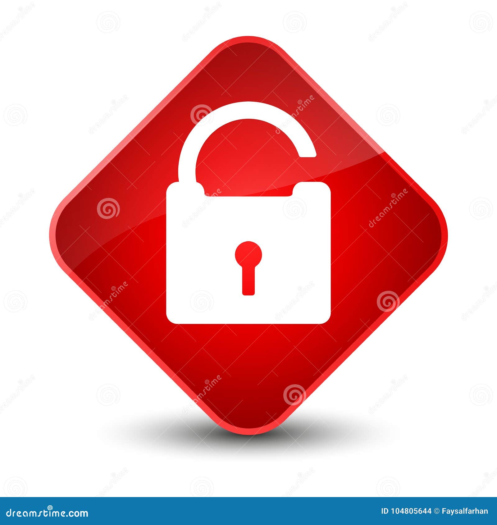Unlock Icon Elegant Red Diamond Button Stock Illustration ...