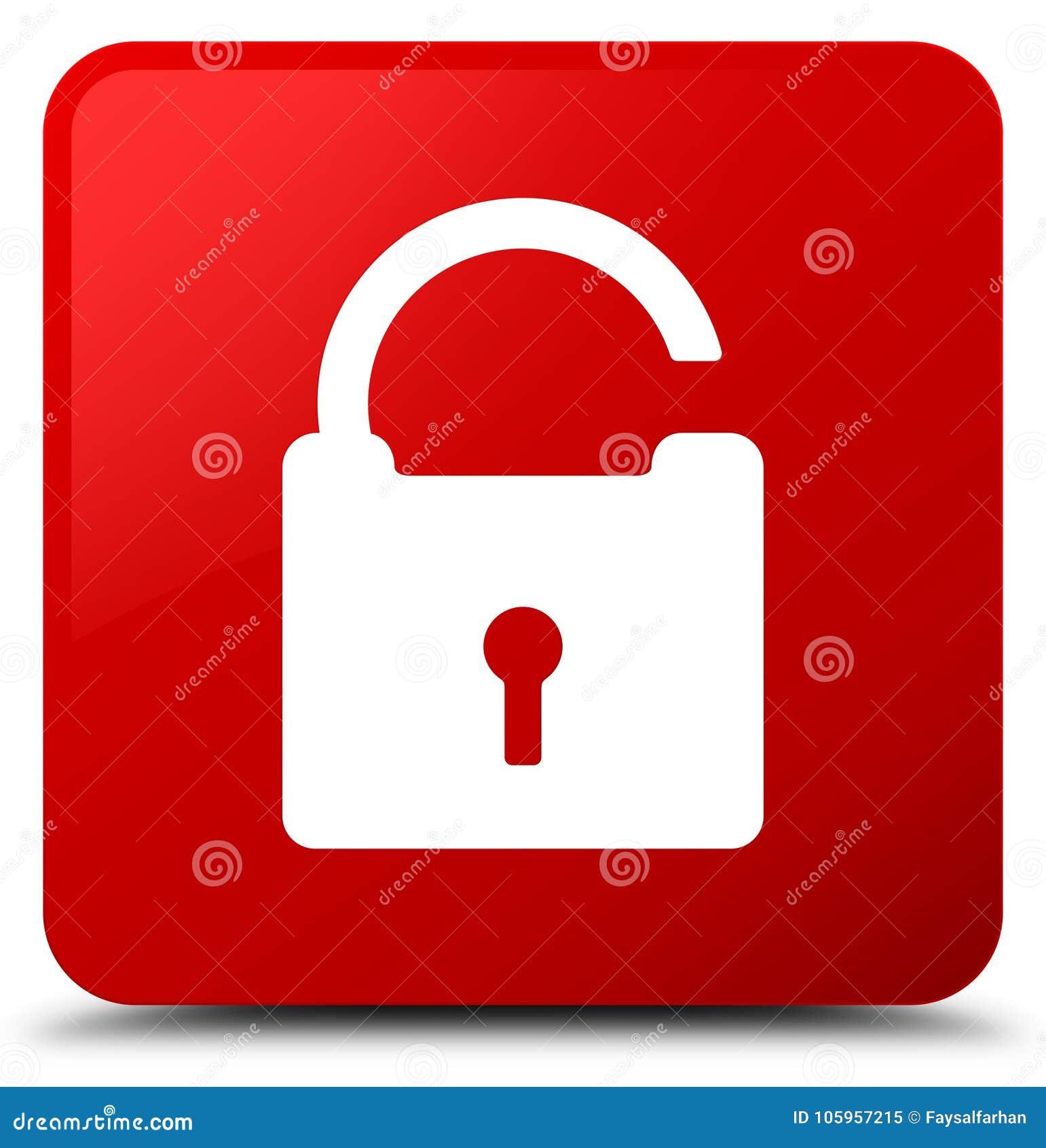 Unlock Icon Red Square Button Stock Illustration - Illustration of ...