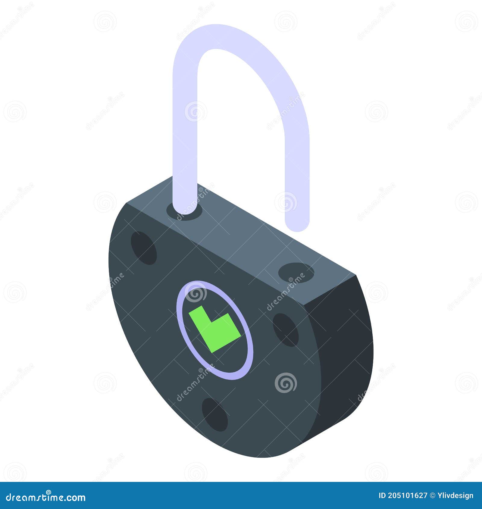Unlock Icon, Isometric Style Stock Vector - Illustration of closeup ...
