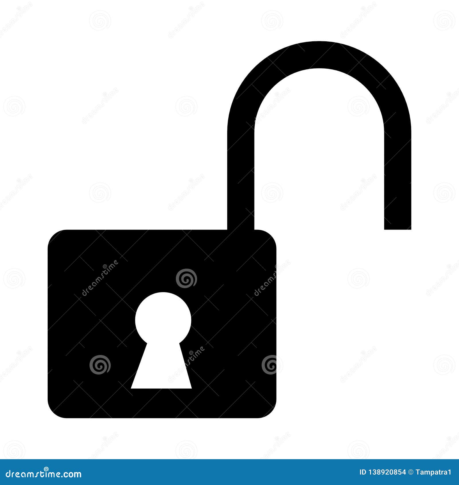 Unlock Icon For Protecting Password Isolated On White Background In ...