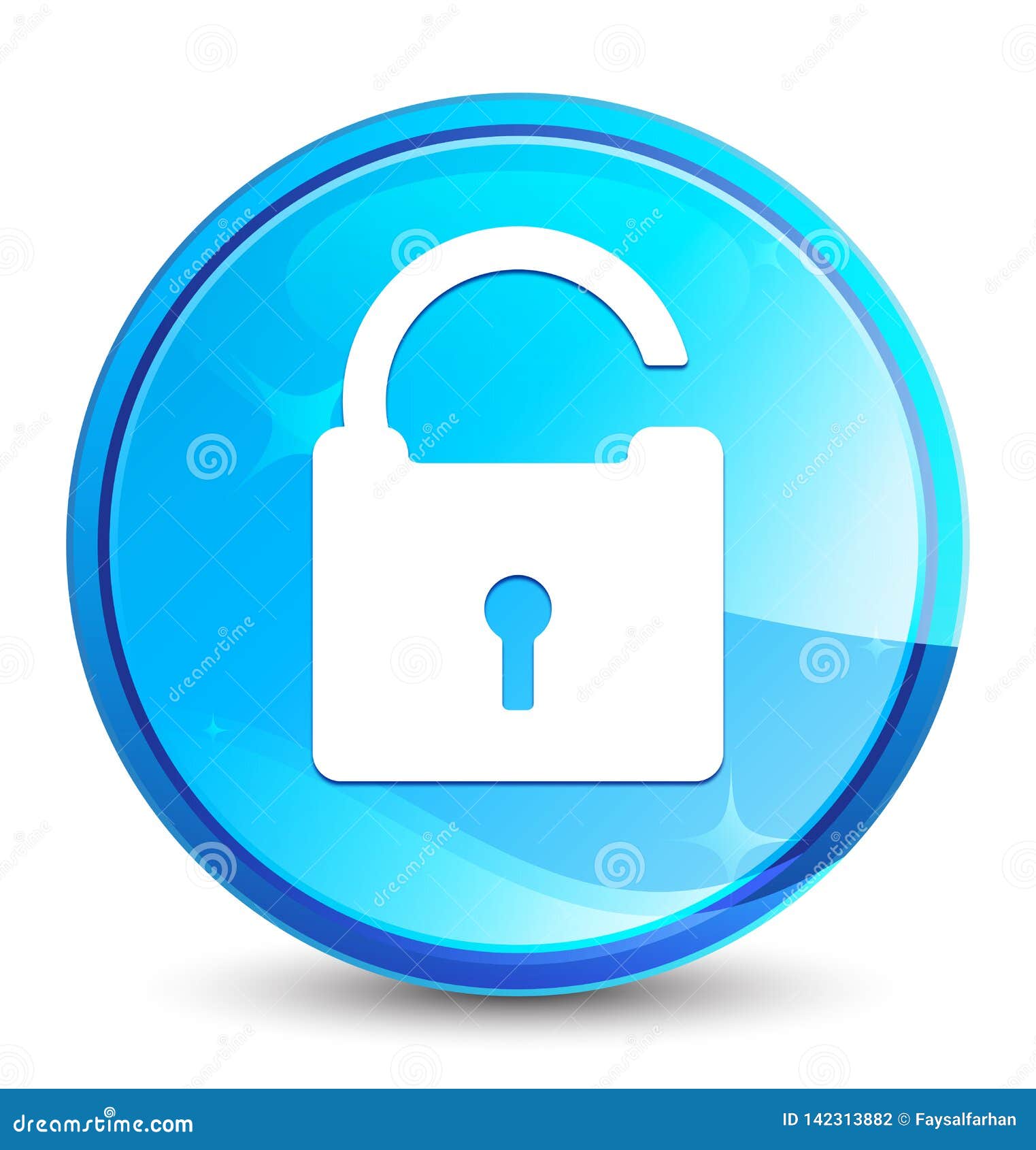 Unlock Icon Splash Natural Blue Round Button Stock Vector ...