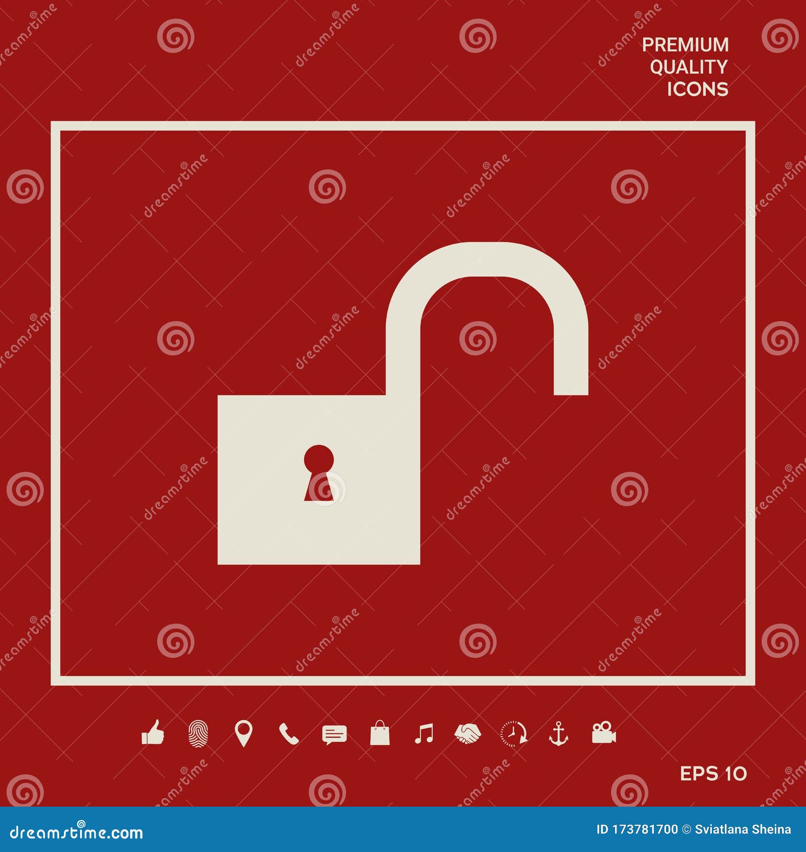 Unlock Icon Symbol. Graphic Elements for Your Design Stock Vector ...