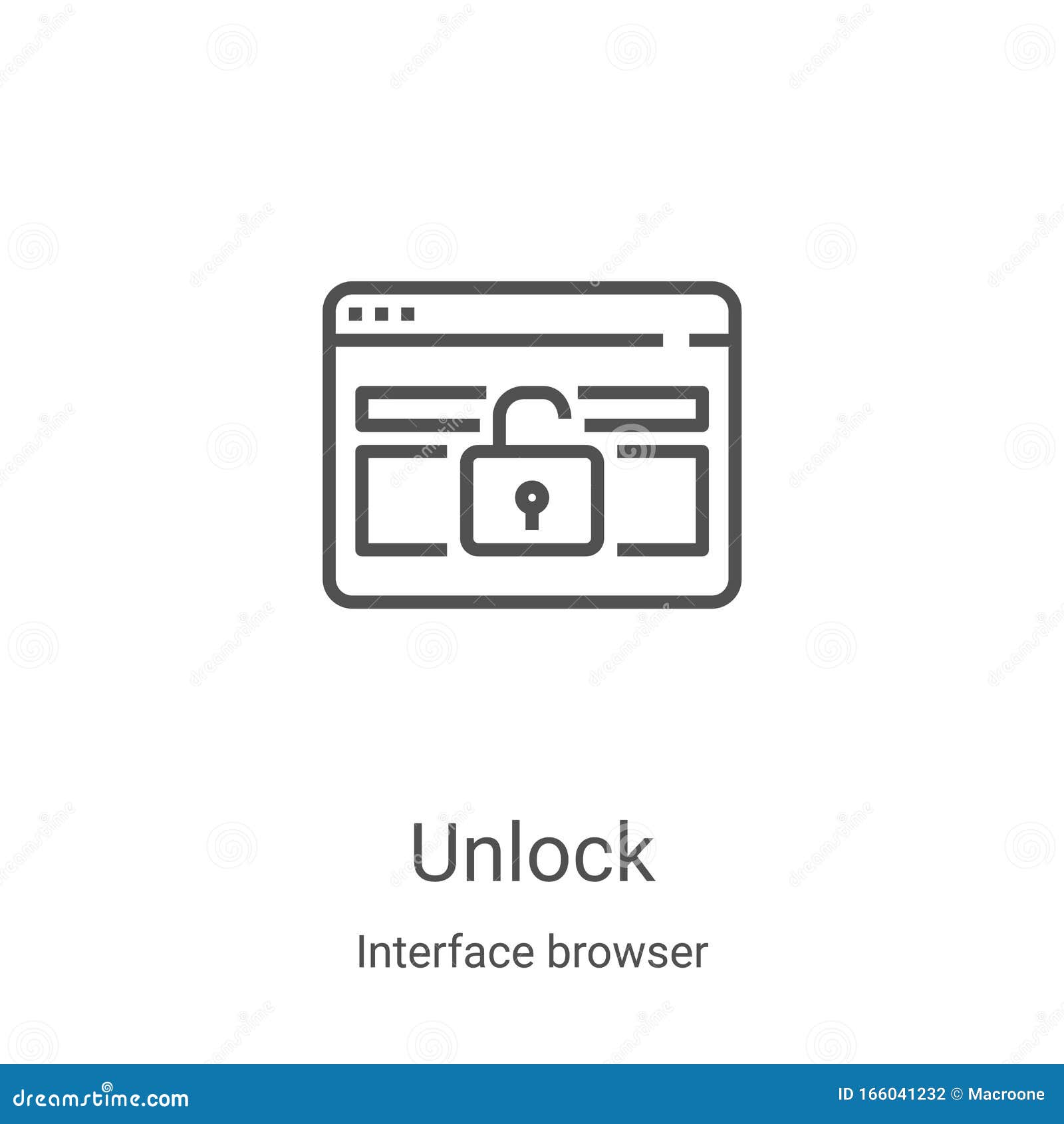 Unlock Icon Vector from Interface Browser Collection. Thin Line Unlock ...