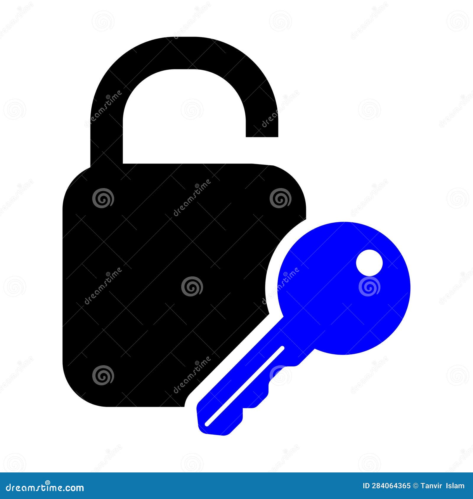 Unlock Key Icon stock vector. Illustration of icon, design - 284064365