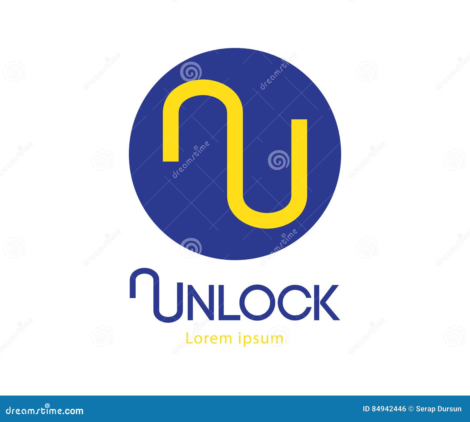 Unlock Logo Design stock illustration. Illustration of icon - 84942446