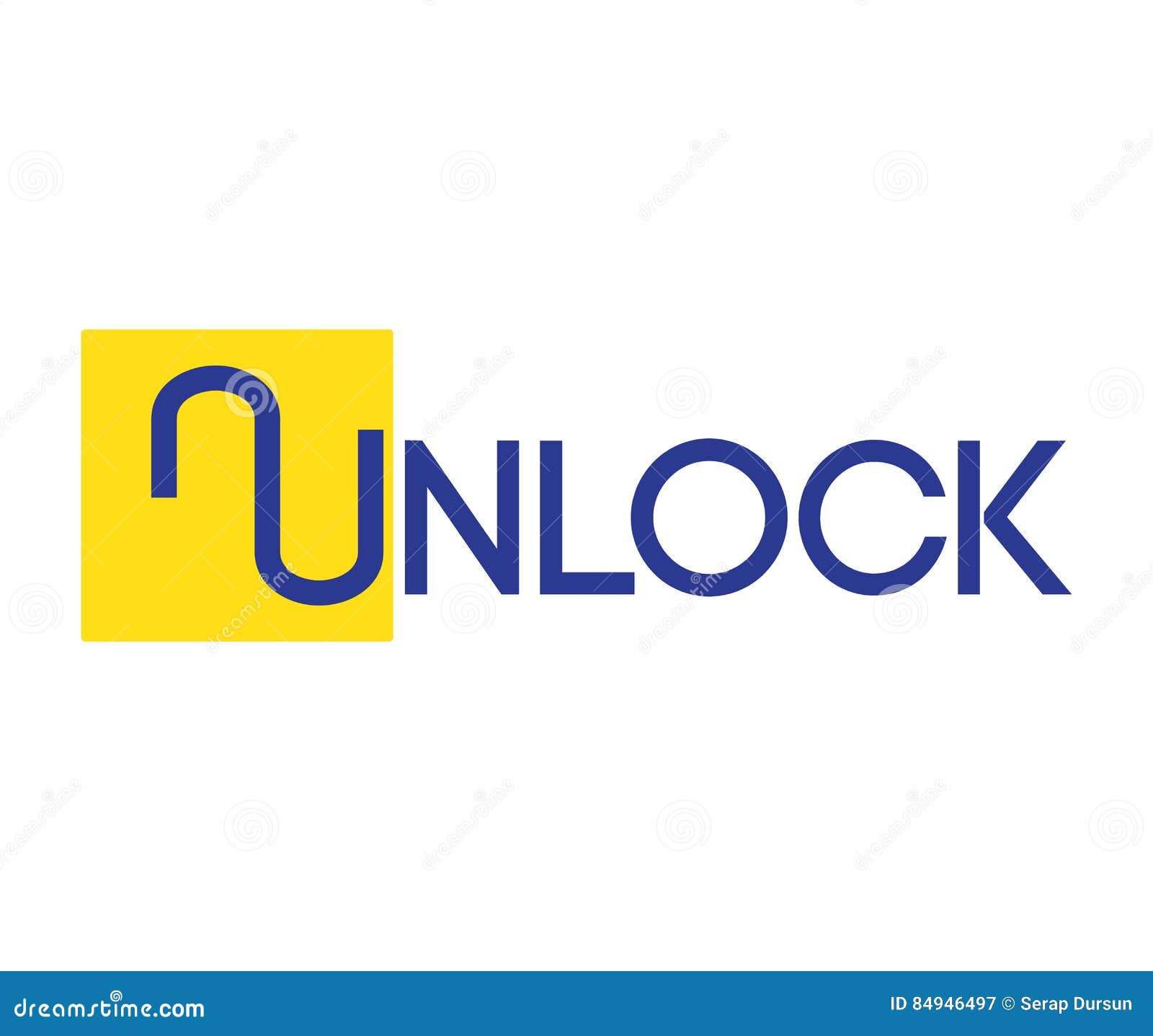 Unlock Logo Design stock vector. Illustration of isolated - 84946497