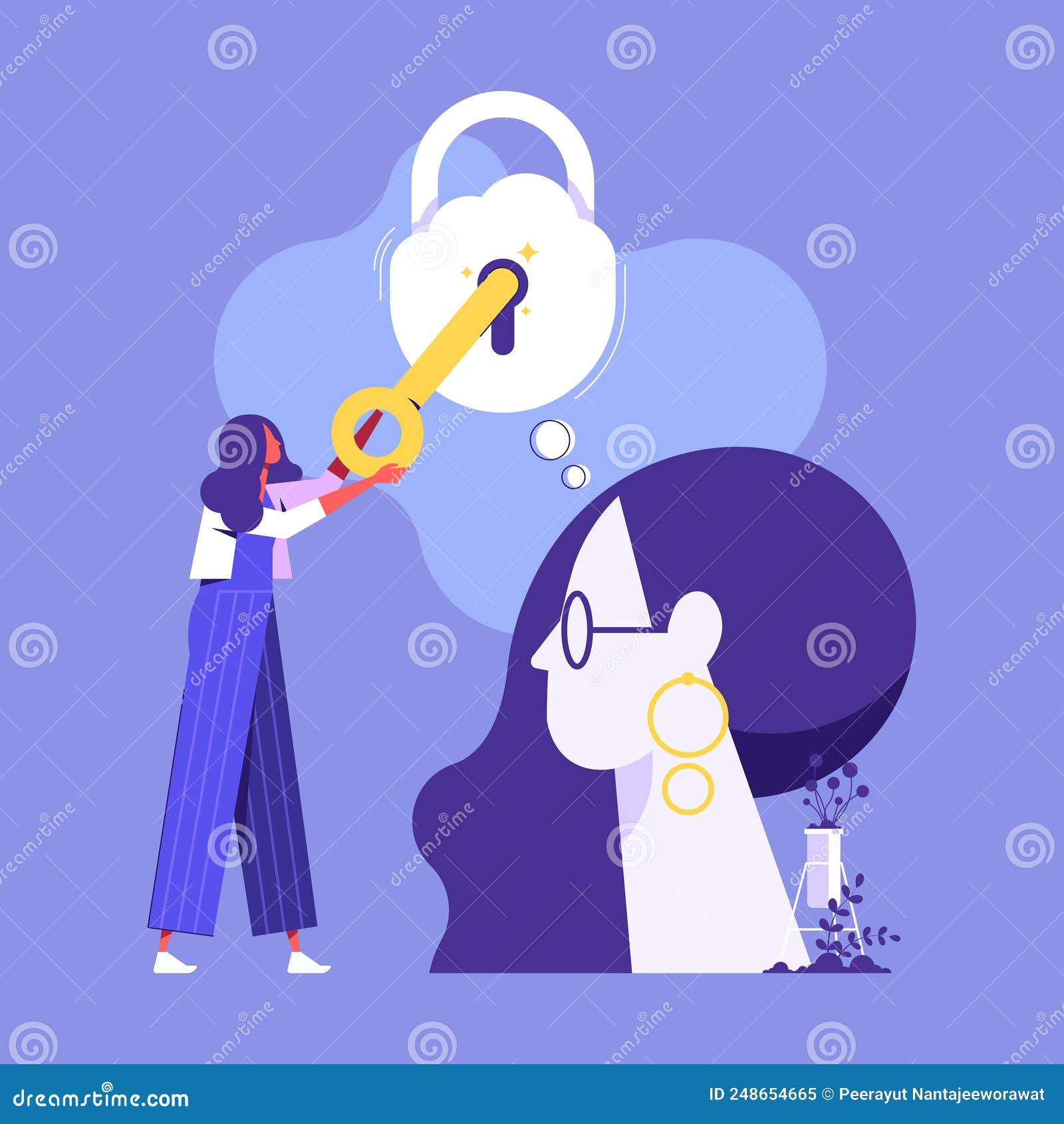 Unlock and Read Minds Vector Concept Stock Vector - Illustration of ...