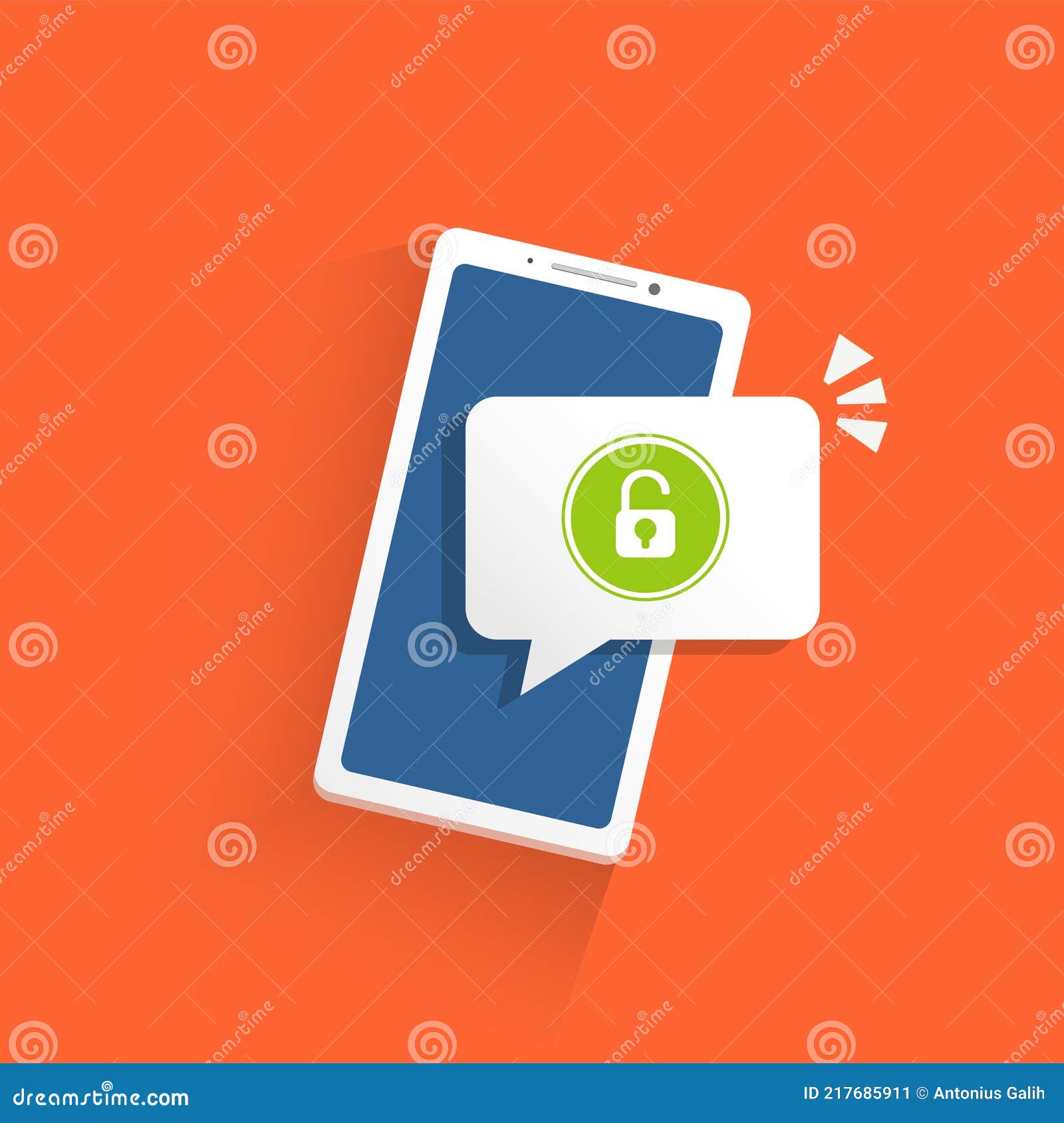 Unlock Sign Notification Concept. Padlock Mark Sign Notification on the ...