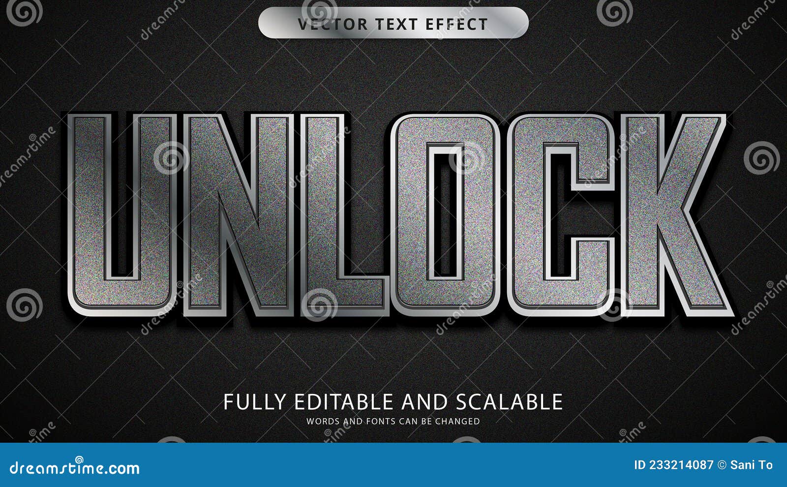 Unlock Text Effect Editable Eps File Stock Vector - Illustration of ...