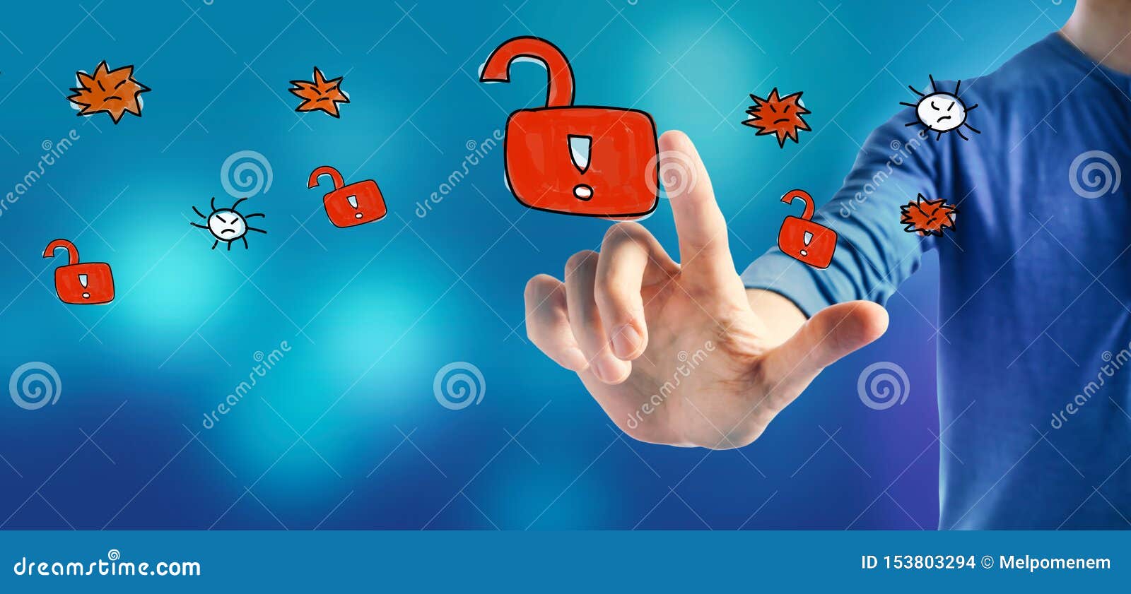 Unlock theme with a man stock photo. Image of cartoon - 153803294