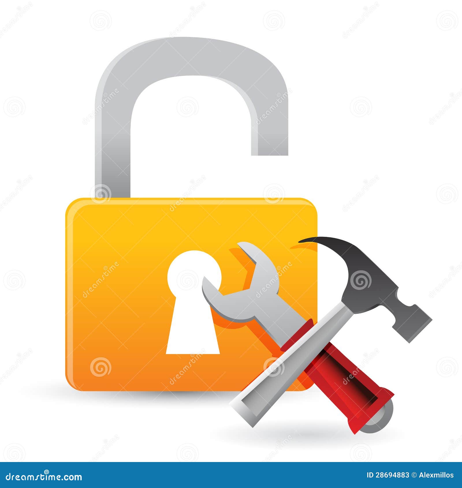 Unlock tools concept stock illustration. Illustration of object - 28694883