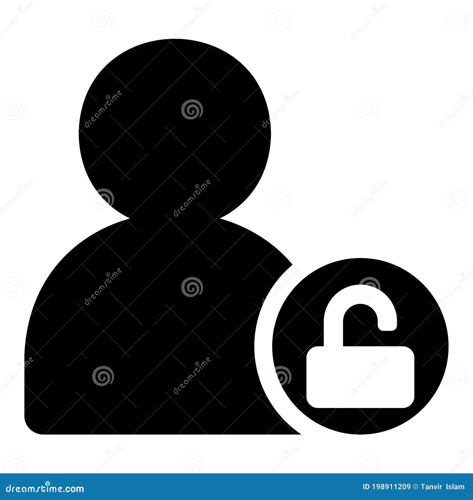 Unlock User Icon stock vector. Illustration of avatar - 198911209