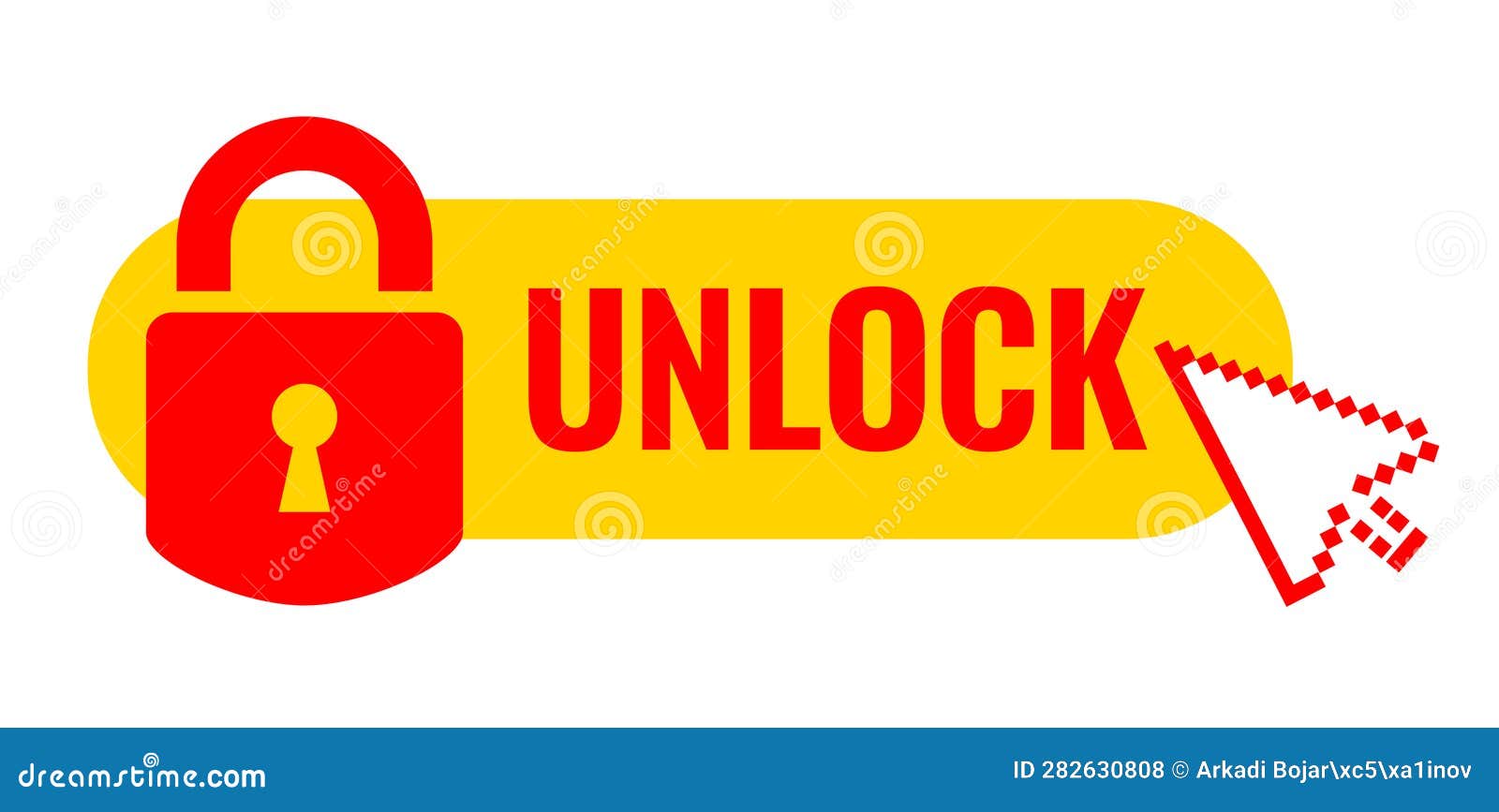 Unlock Web Button on White Background Stock Vector - Illustration of ...