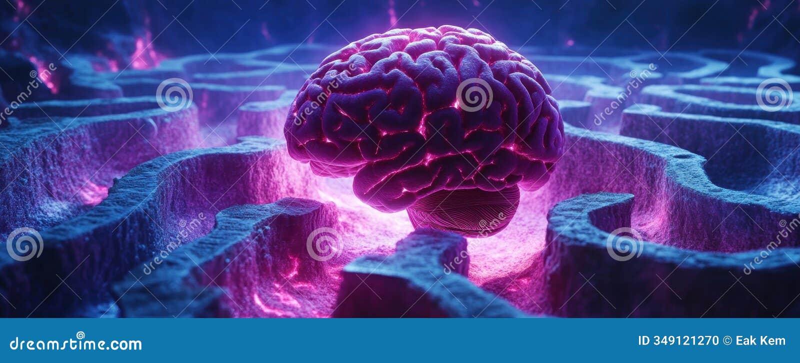 Unlock Your Brain Potential A Glowing Maze Of Mental Clarity Pathways ...