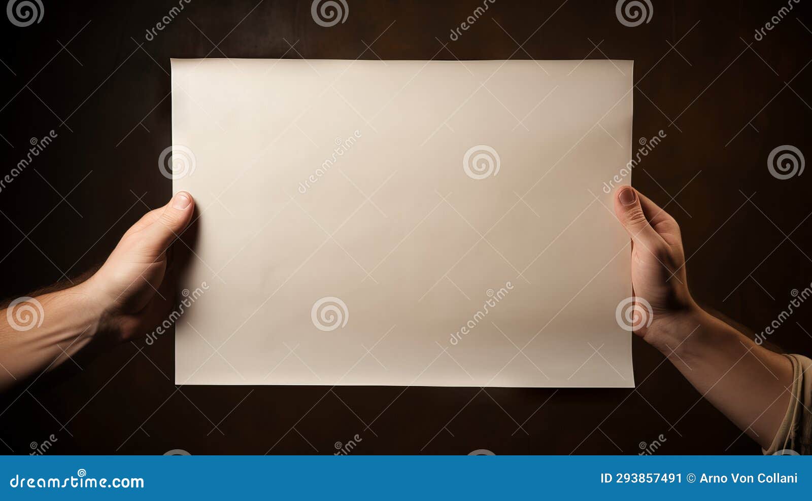 Creative Potential - Hands Clutching a Blank Piece of Paper Stock ...