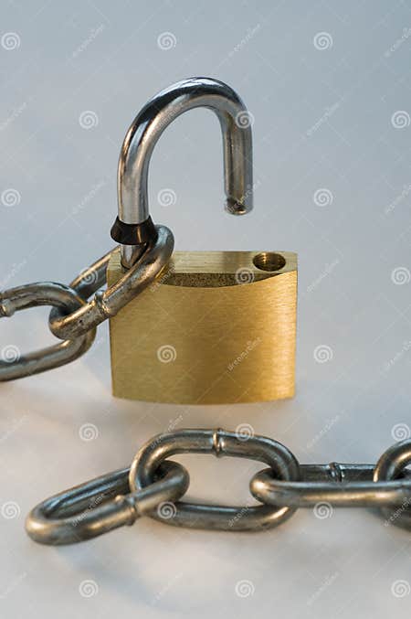 Unlocked chain stock image. Image of lock, unlocked, released - 6230495