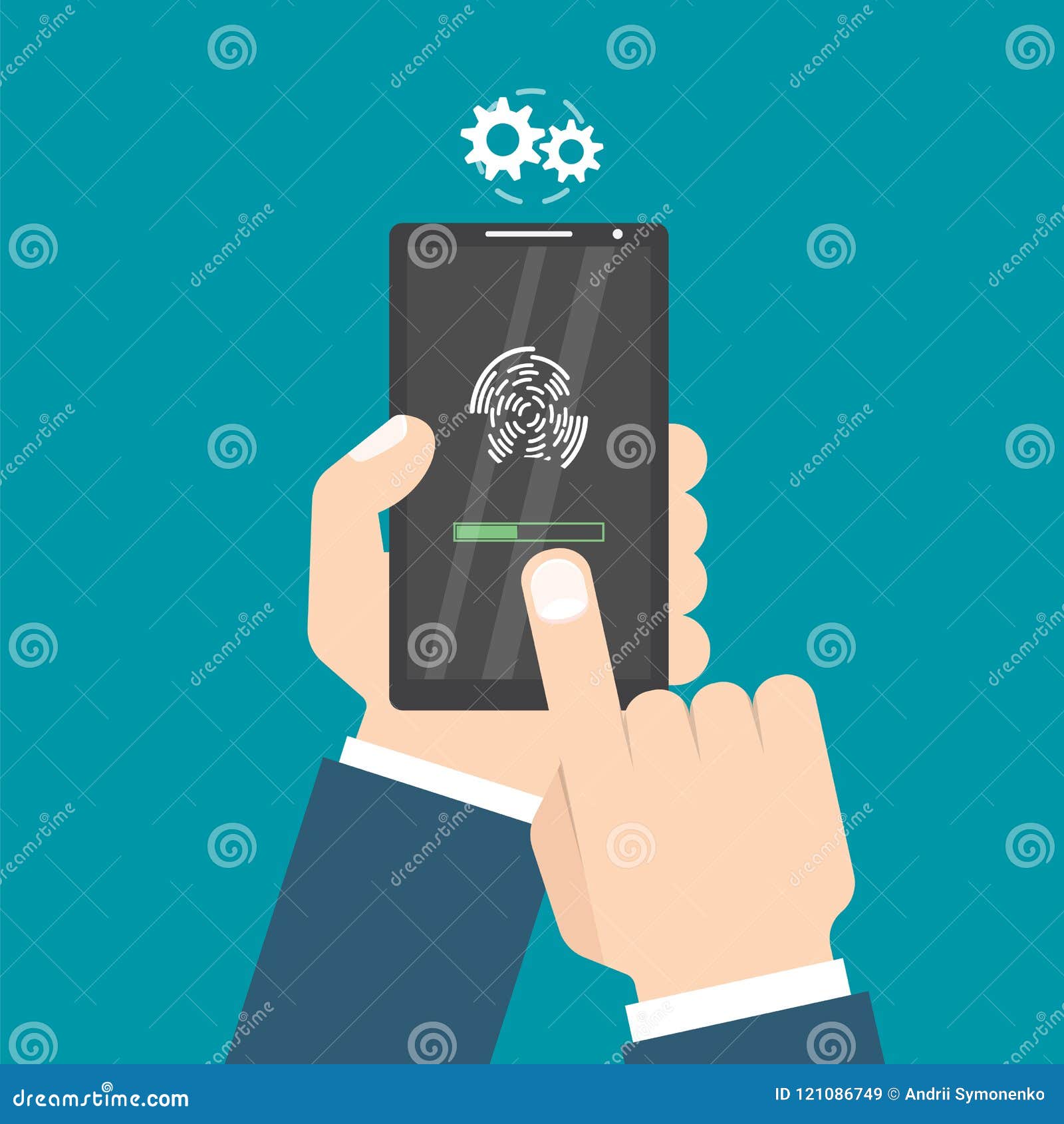 Unlocked with Fingerprint Button. Access Via Finger. Hands with ... Unlocked with Fingerprint Button. Access Via Finger. Hands with ...