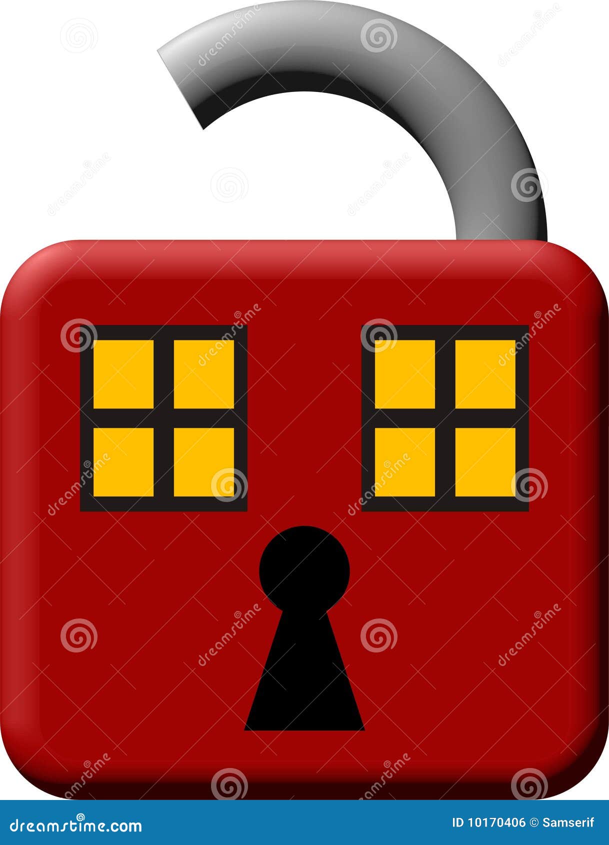 Unlocked house stock illustration. Illustration of lights - 10170406