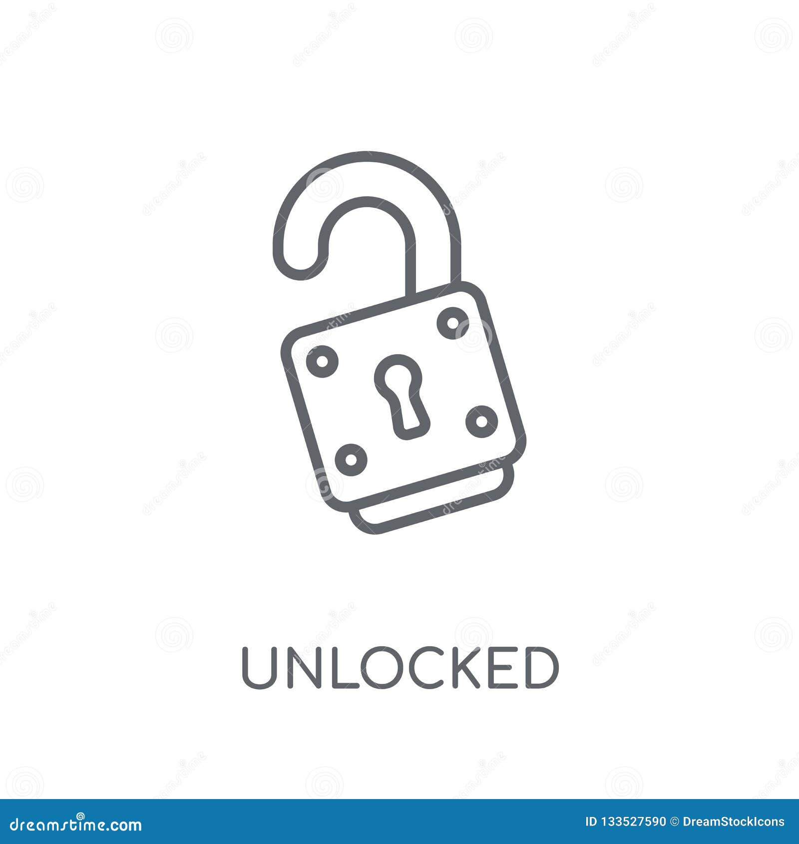 Unlocked Linear Icon. Modern Outline Unlocked Logo Concept on Wh Stock Vector - Illustration of ...