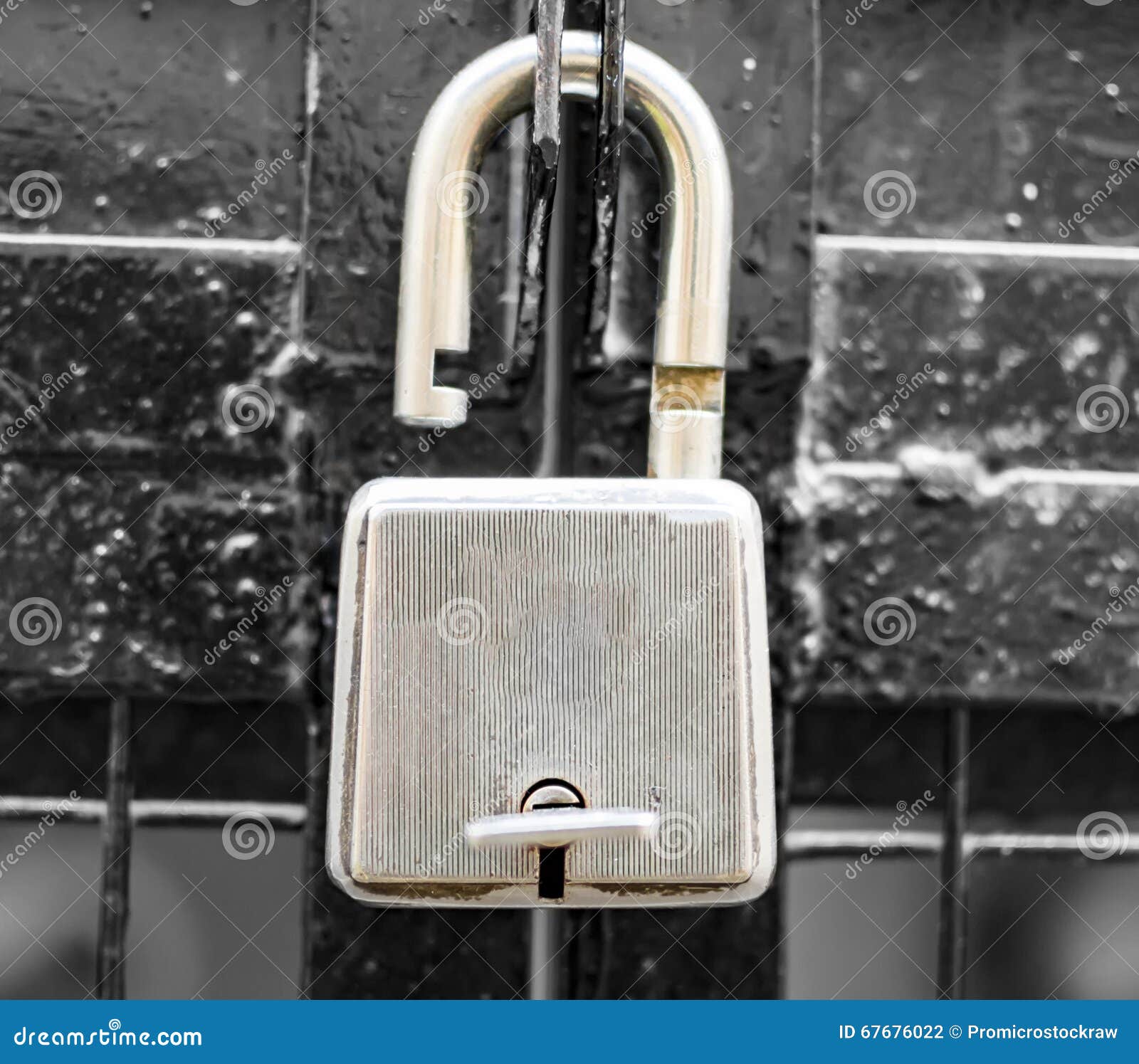 Unlocked lock on the gate stock photo. Image of gate - 67676022