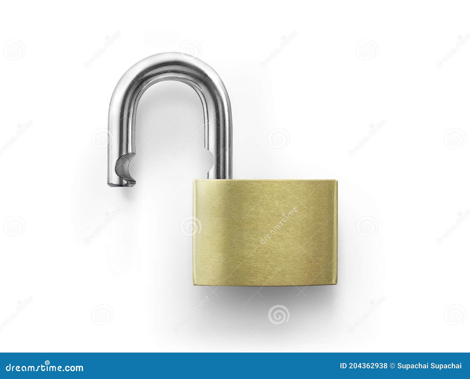 An Unlocked Lock on White Background Stock Photo - Image of security ...