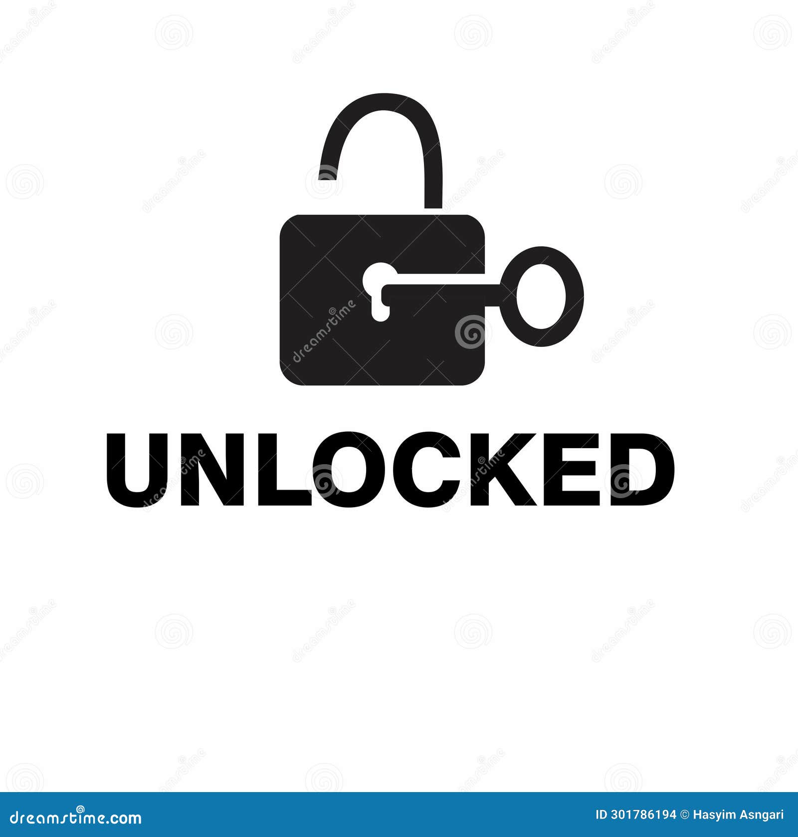Unlocked Logo Design Concept Stock Illustration - Illustration of ...