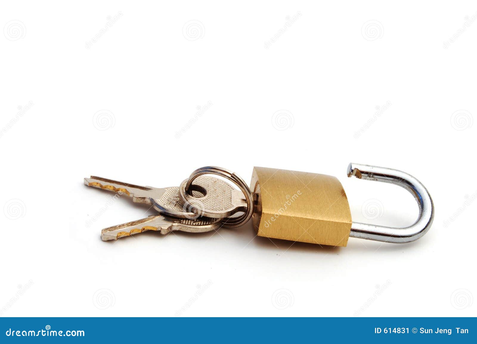Unlocked Pad Lock with Keys Stock Image - Image of prohibited, security ...