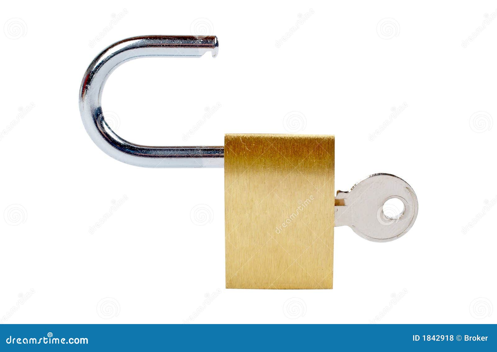 Unlocked padlock stock photo. Image of padlock, brass - 1842918
