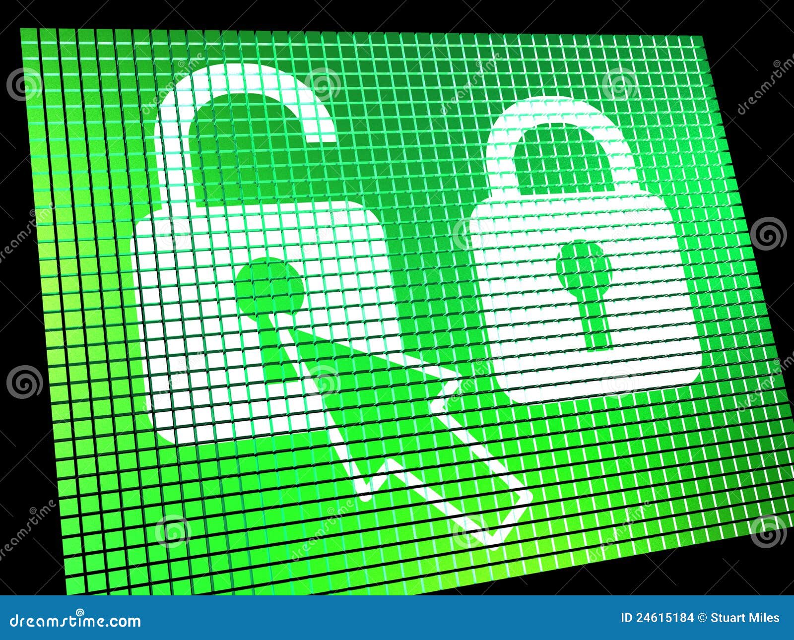 Unlocked Padlock Computer Screen Stock Illustration - Illustration of ...