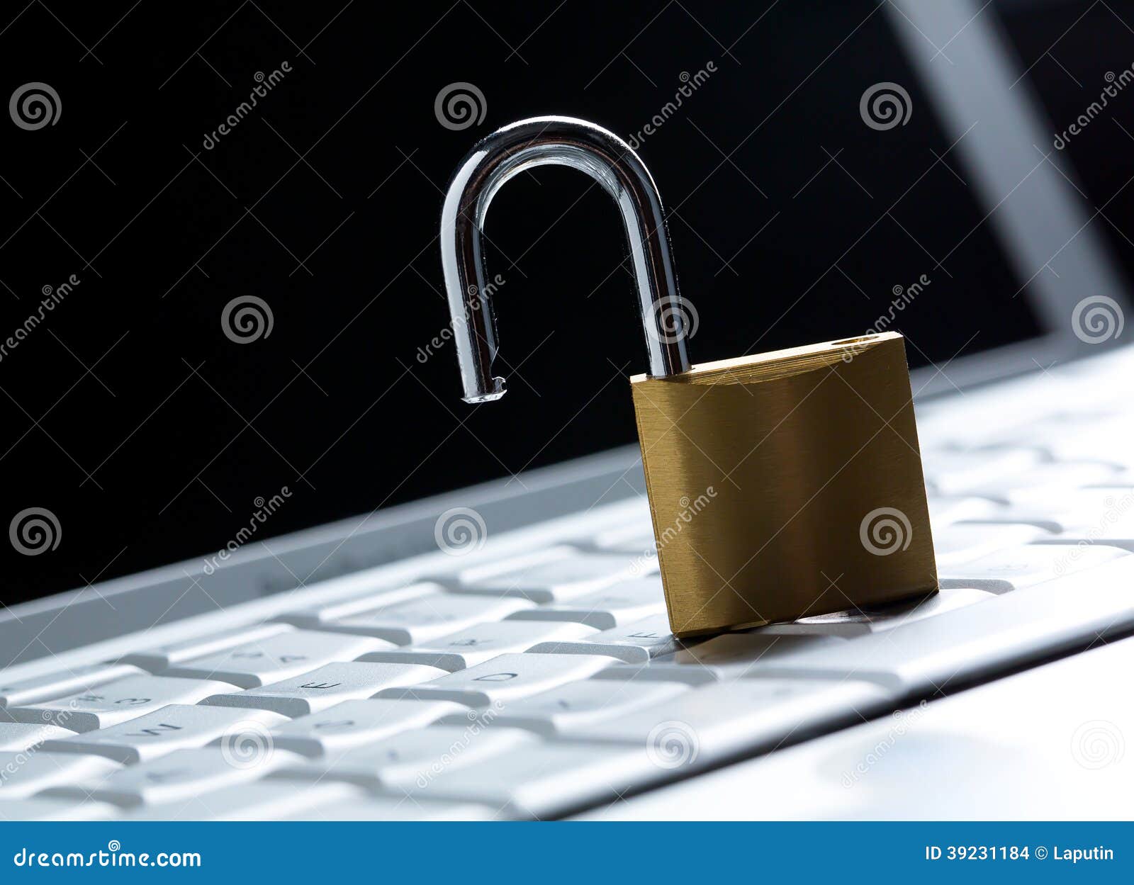 Unlocked Padlock stock photo. Image of communications - 39231184